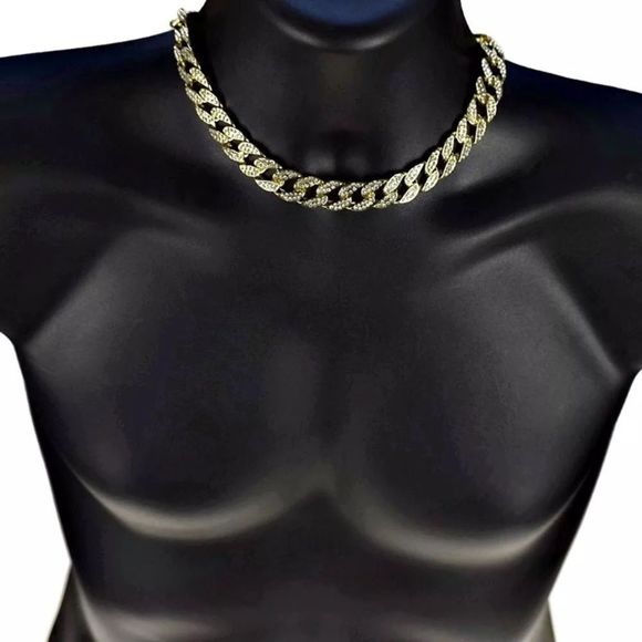 Accessories | Newmens Iced Out Gold Cuban Link 18 Choker Chain | Poshmark